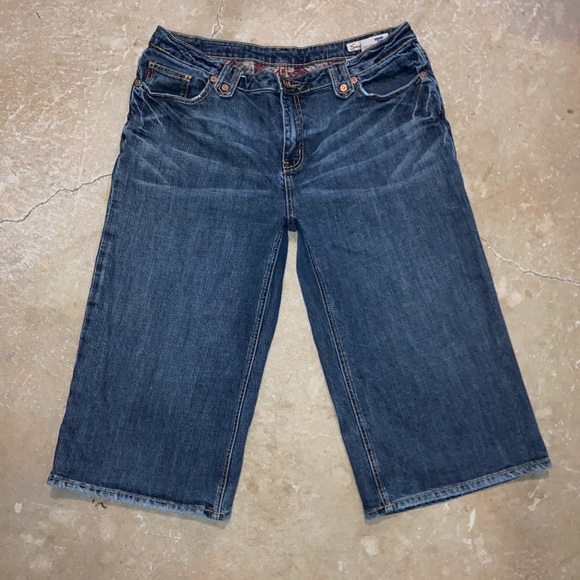 Seven7 | Jeans | Seven7 Wide Leg Blue Denim Crops Plus Size Xl | Poshmark